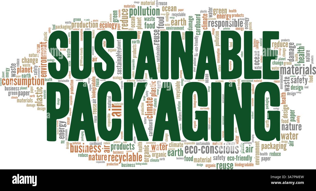 Sustainable Packaging vector illustration word cloud isolated on white ...