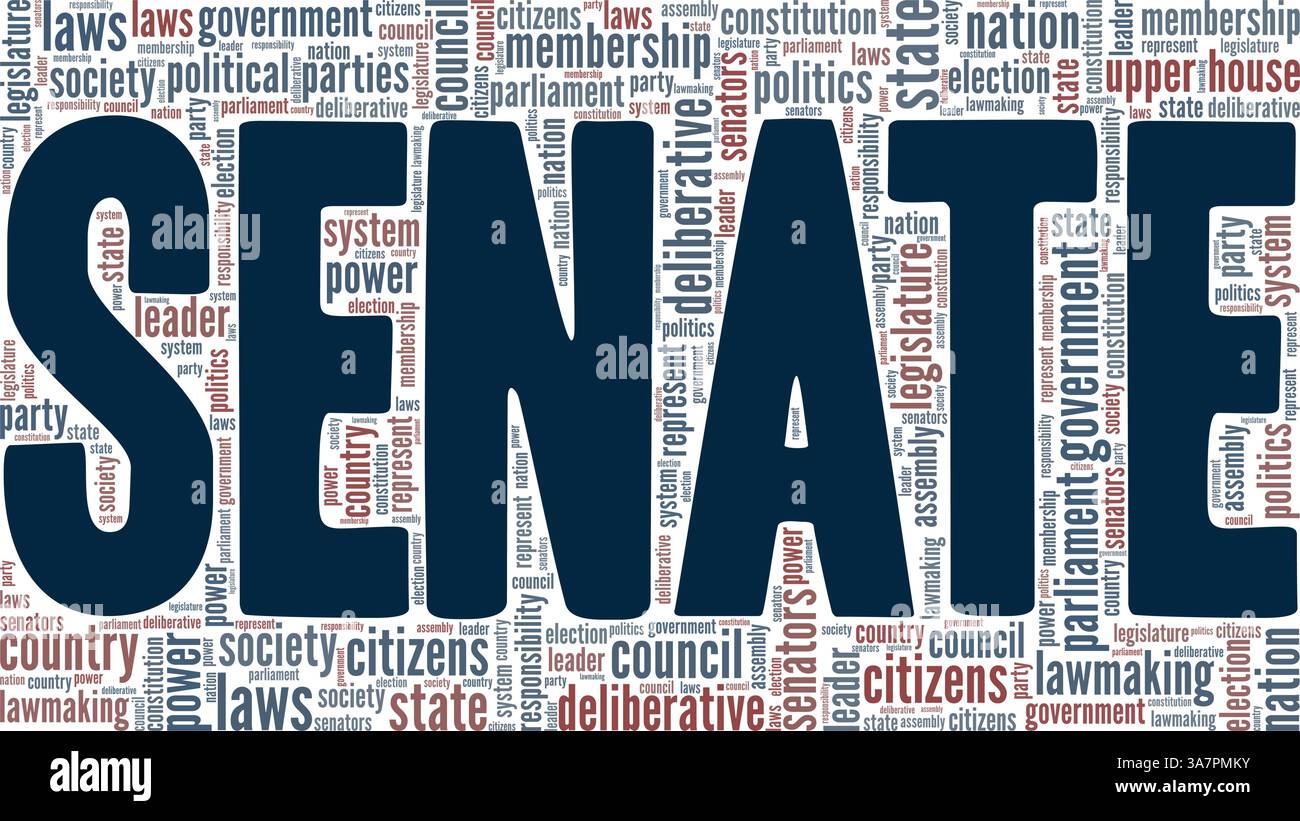 Senate vector illustration word cloud isolated on white background ...
