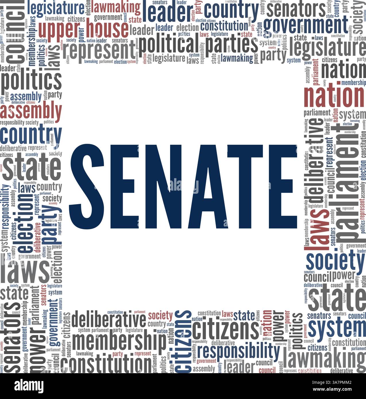 Senate vector illustration word cloud isolated on white background ...