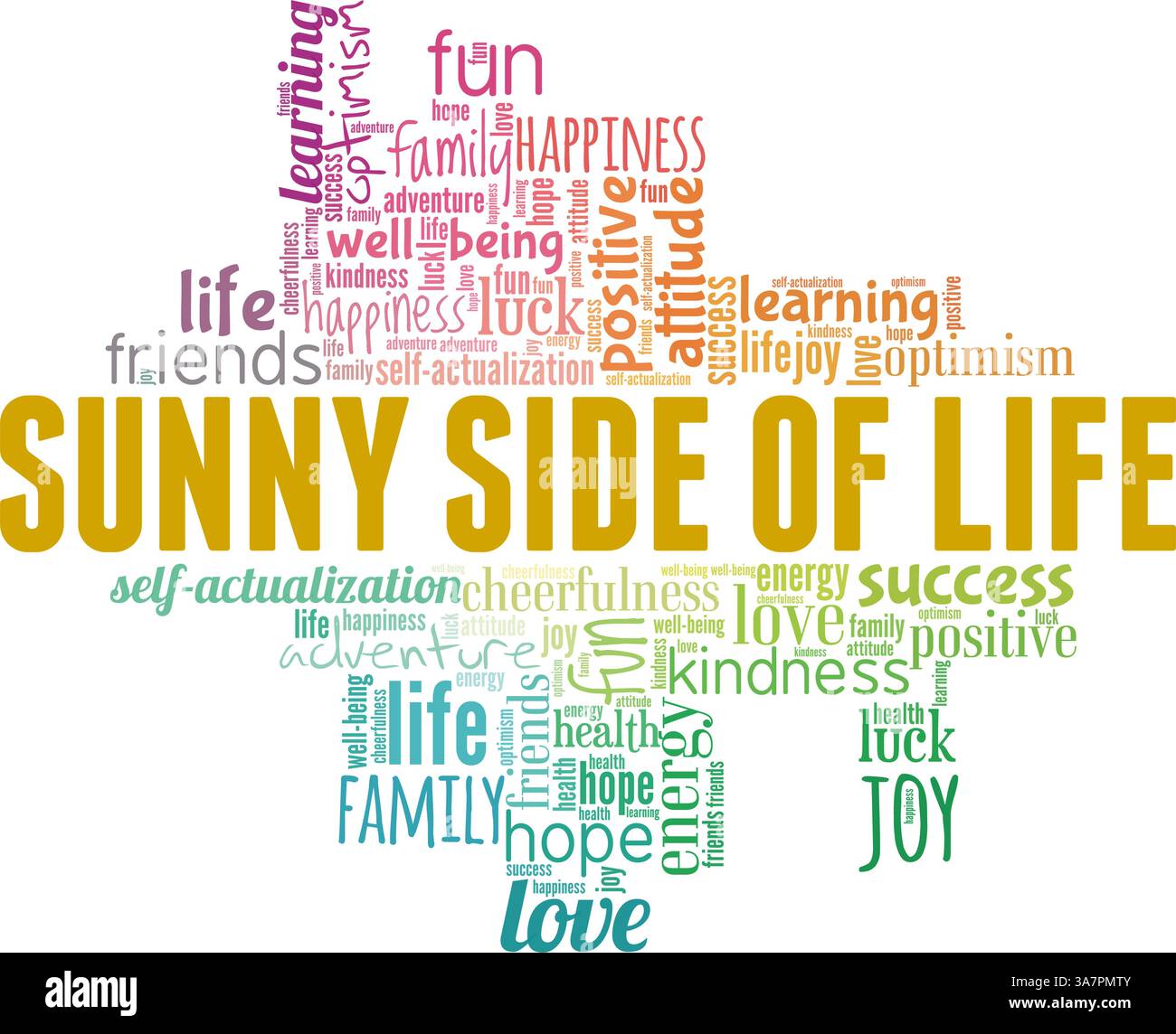 Sunny Side of Life vector illustration word cloud isolated on white ...