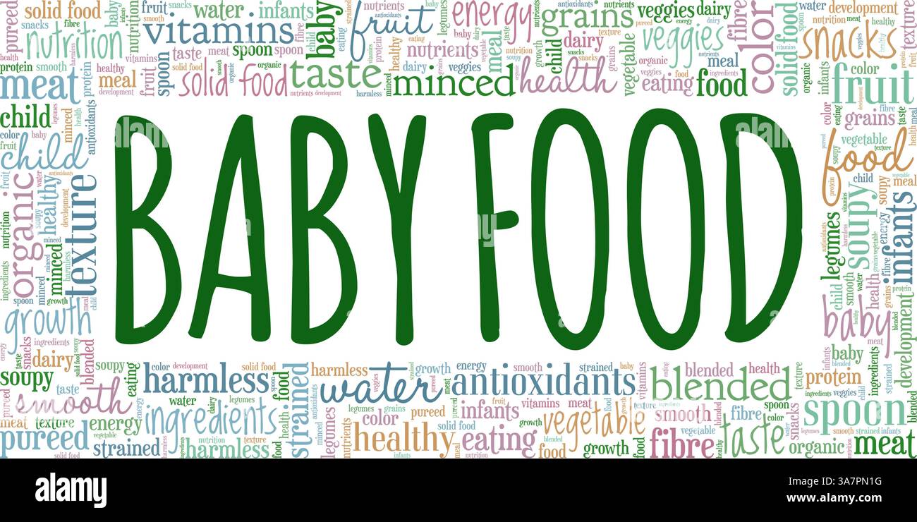Baby Food vector illustration word cloud isolated on white background ...