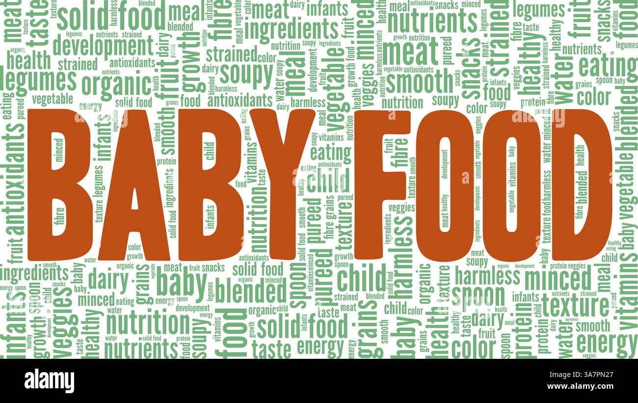 Baby Food vector illustration word cloud isolated on white background ...