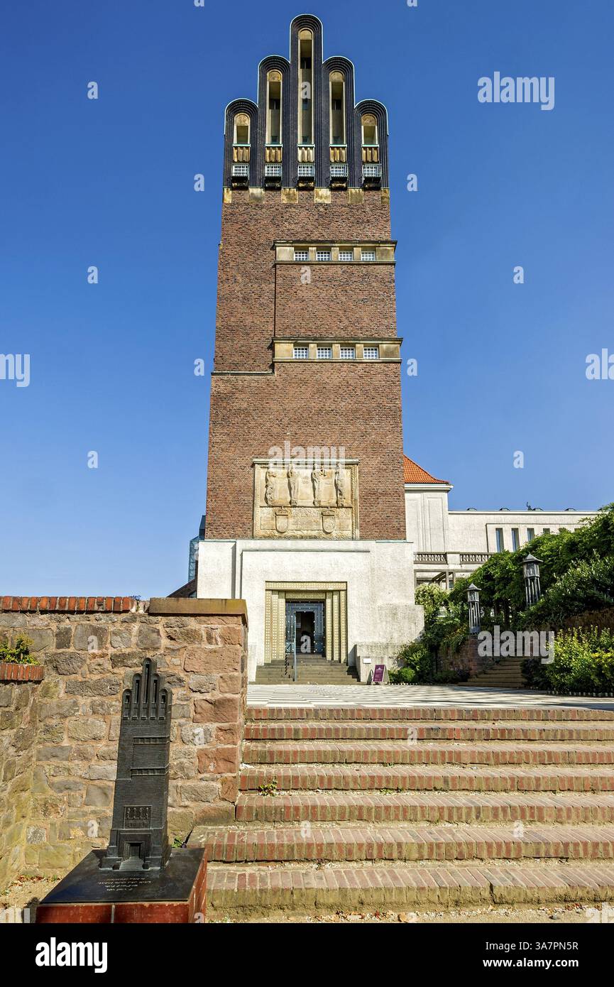 Tower, wedding tower by Joseph Maria Olbrich with bronze model for the ...