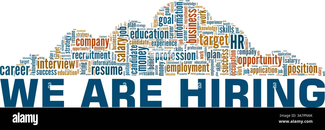 We are Hiring vector illustration word cloud isolated on white ...
