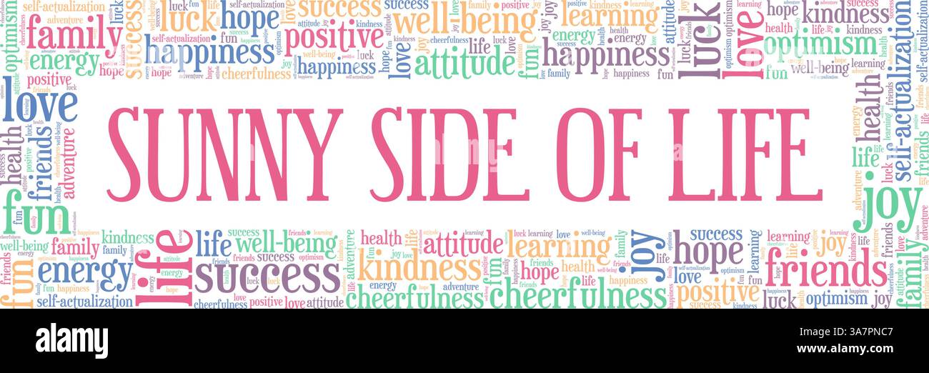 Sunny Side of Life vector illustration word cloud isolated on white ...