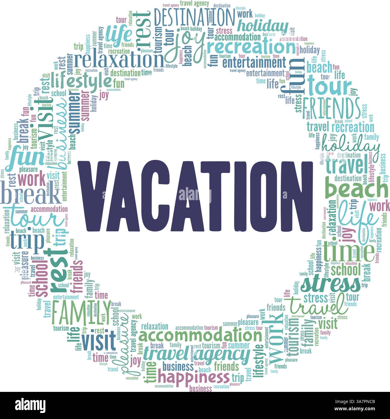 Vacation vector illustration word cloud isolated on white background ...