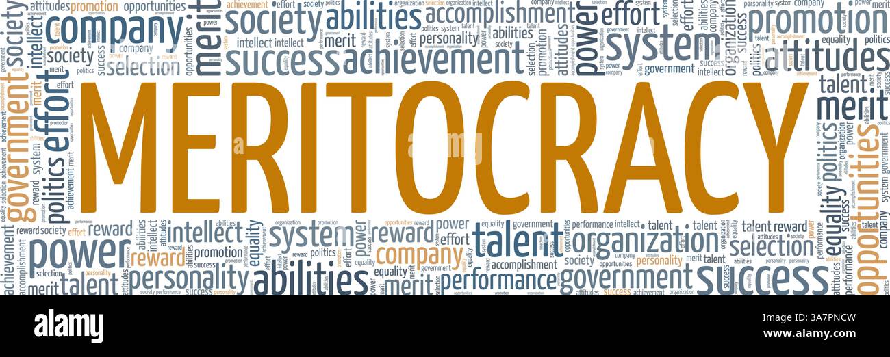 Meritocracy vector illustration word cloud isolated on white background ...
