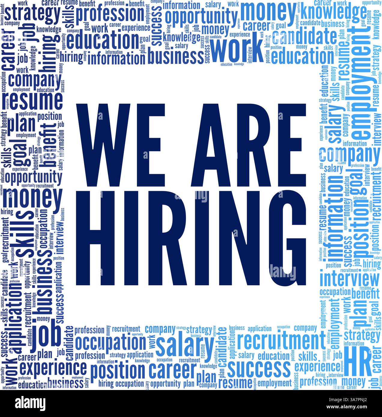 We are Hiring vector illustration word cloud isolated on white ...