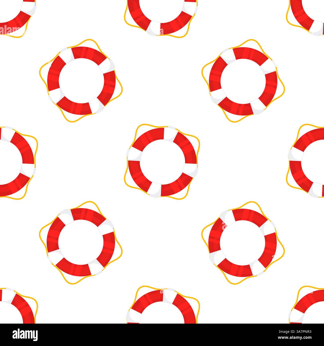 Seamless pattern of lifebuoy ring floating on white background ...