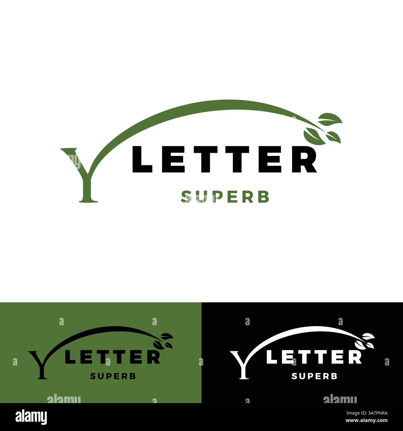 initial letter y leaf swoosh icon logo design template Stock Vector ...