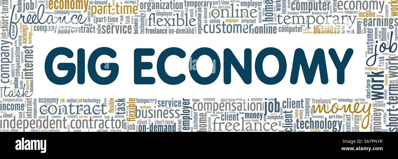 Gig Economy vector illustration word cloud isolated on white background ...
