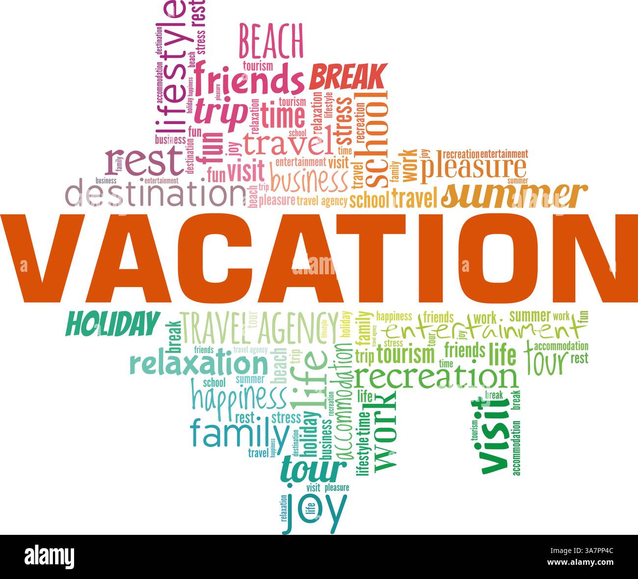 Vacation vector illustration word cloud isolated on white background ...