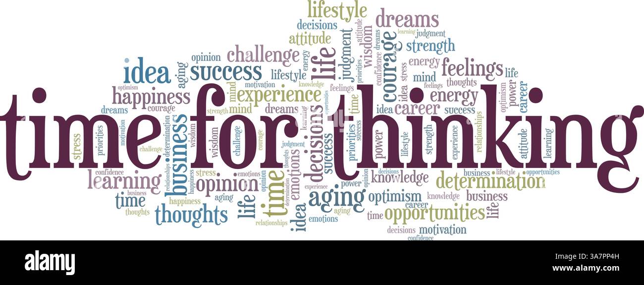 Time for Thinking vector illustration word cloud isolated on white ...