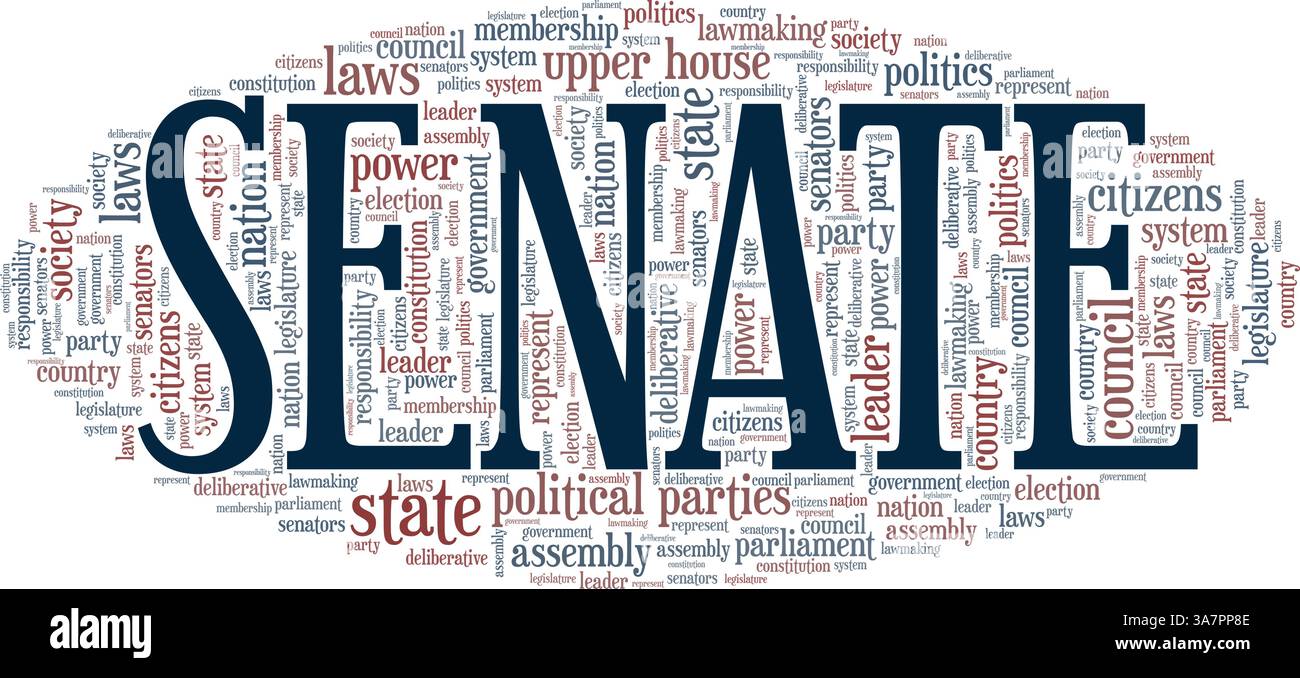Senate vector illustration word cloud isolated on white background ...