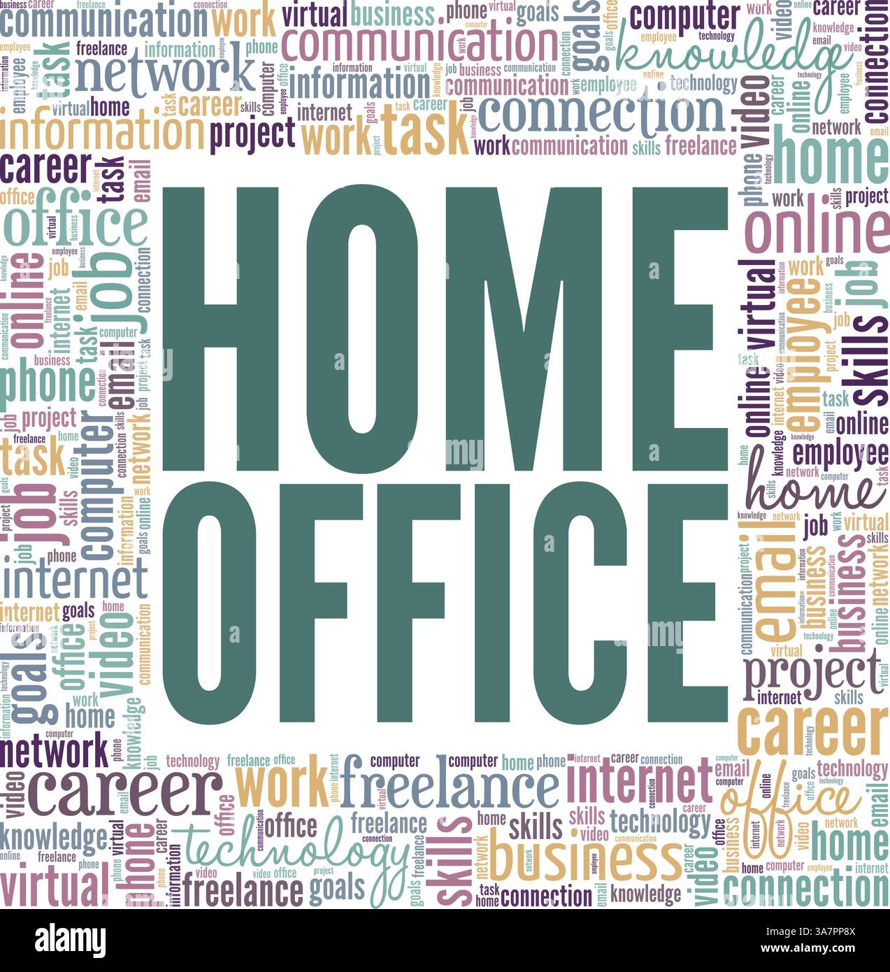 Home Office vector illustration word cloud isolated on white background ...