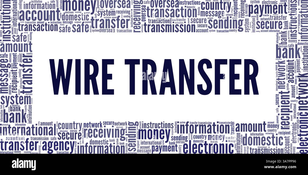 Wire Transfer vector illustration word cloud isolated on white ...