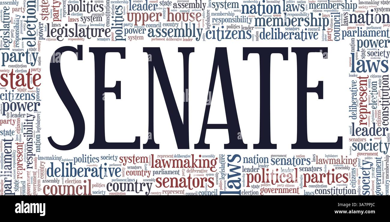 Senate vector illustration word cloud isolated on white background ...