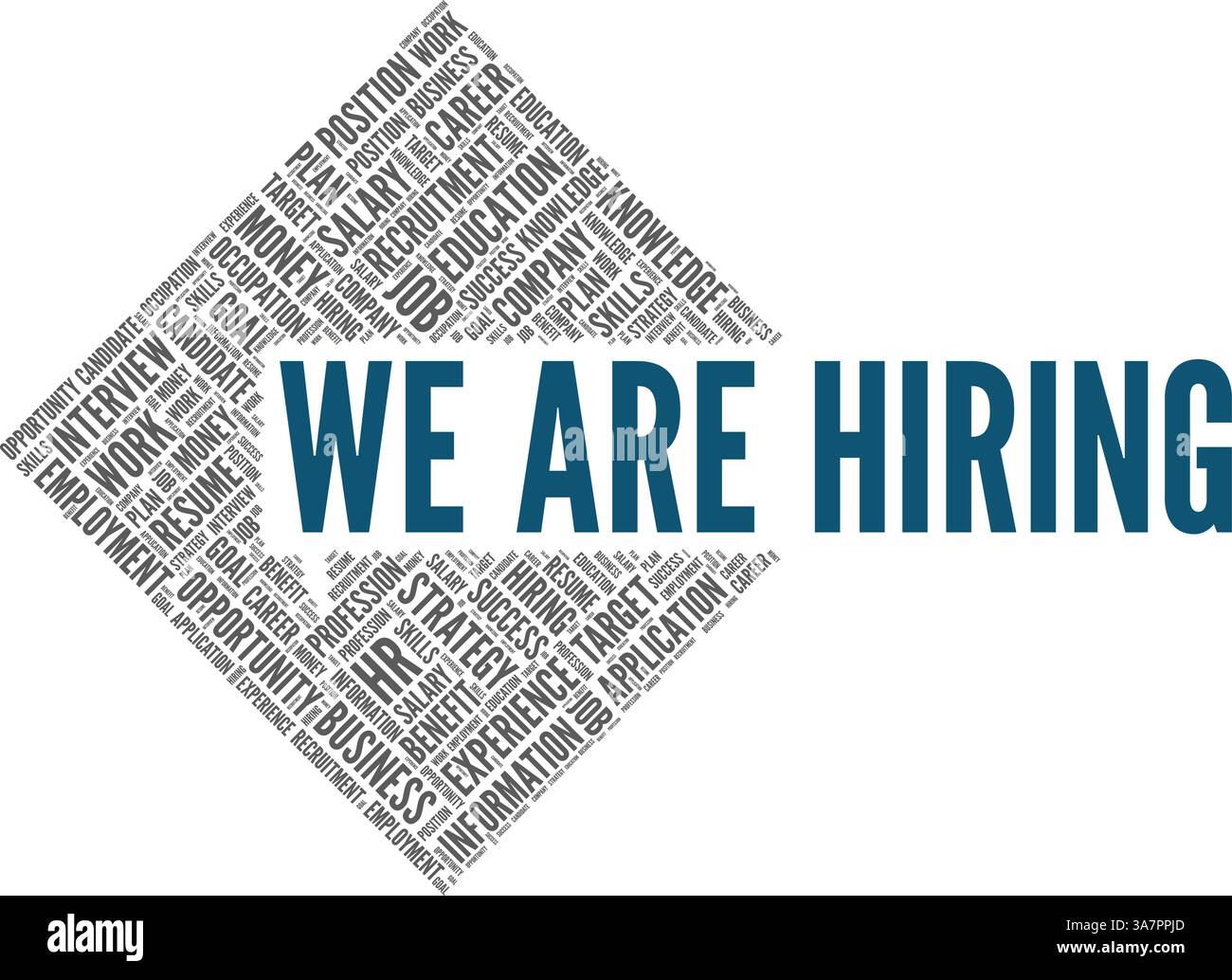 We are Hiring vector illustration word cloud isolated on white ...