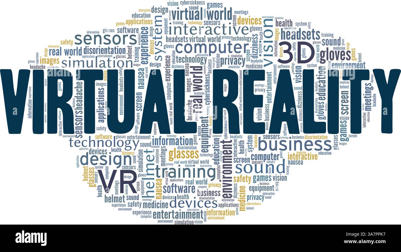 Virtual Reality vector illustration word cloud isolated on white ...