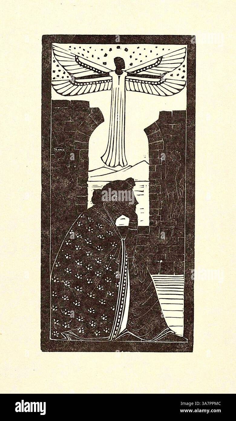 Kareel de Bazel - In the Ruins of a Temple - Woodcut from the loose ...