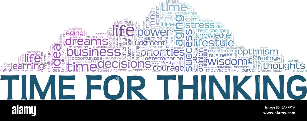 Time for Thinking vector illustration word cloud isolated on white ...