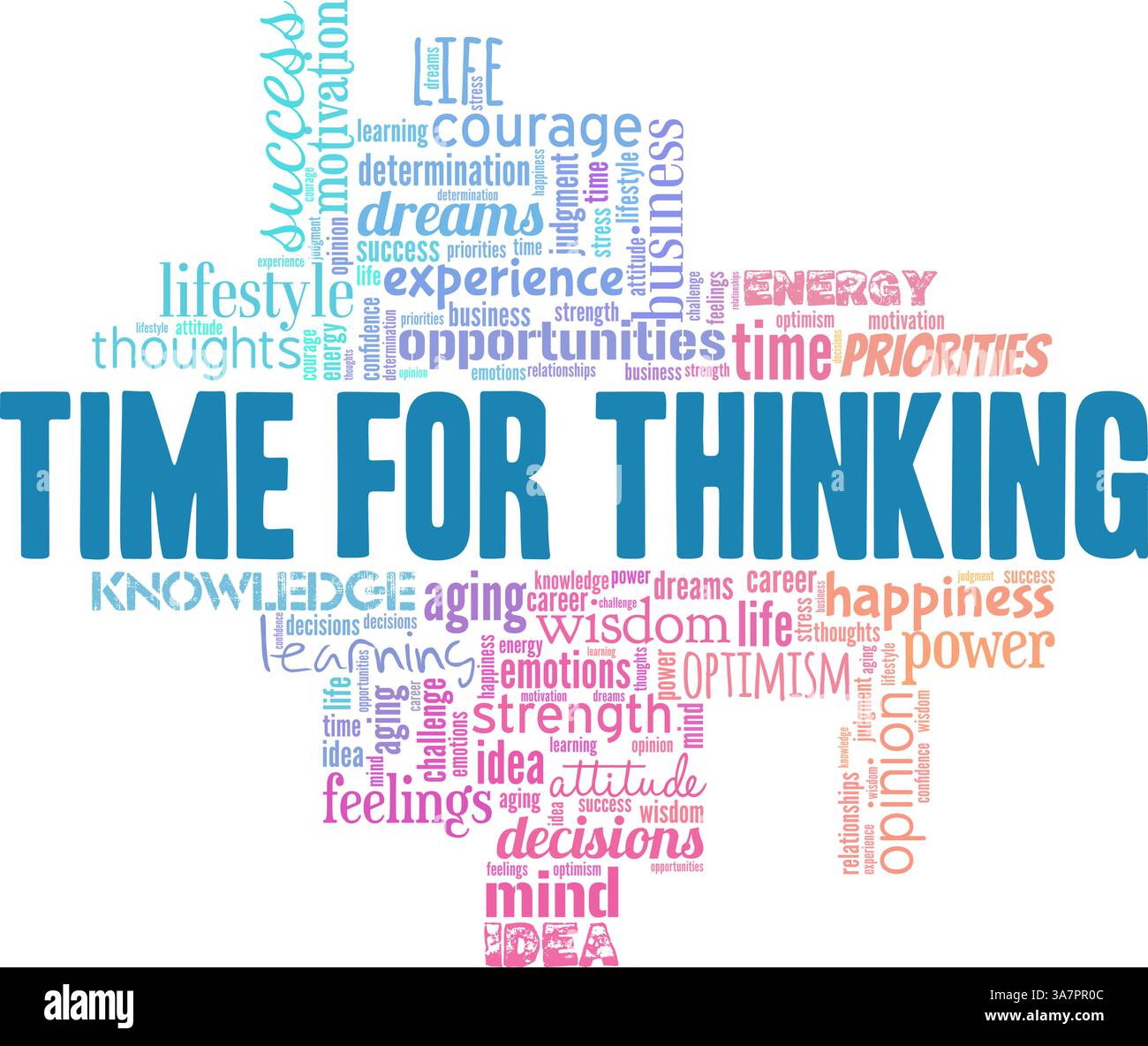 Time for Thinking vector illustration word cloud isolated on white ...