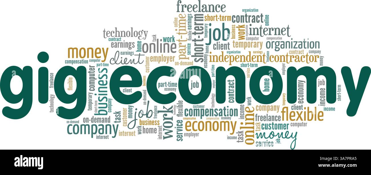 Gig Economy vector illustration word cloud isolated on white background ...