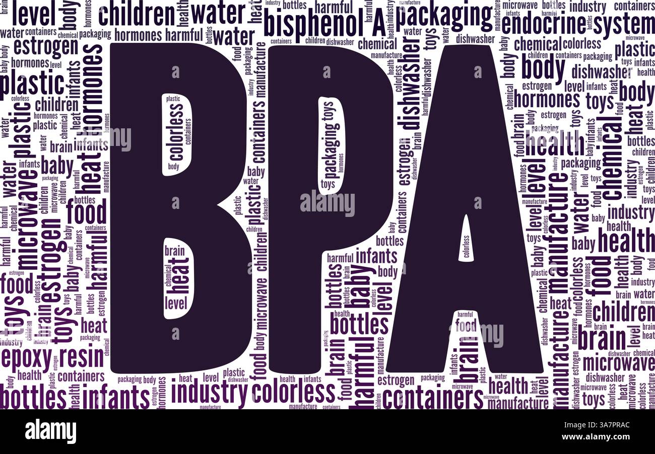 Bisphenol A - BPA vector illustration word cloud isolated on white ...