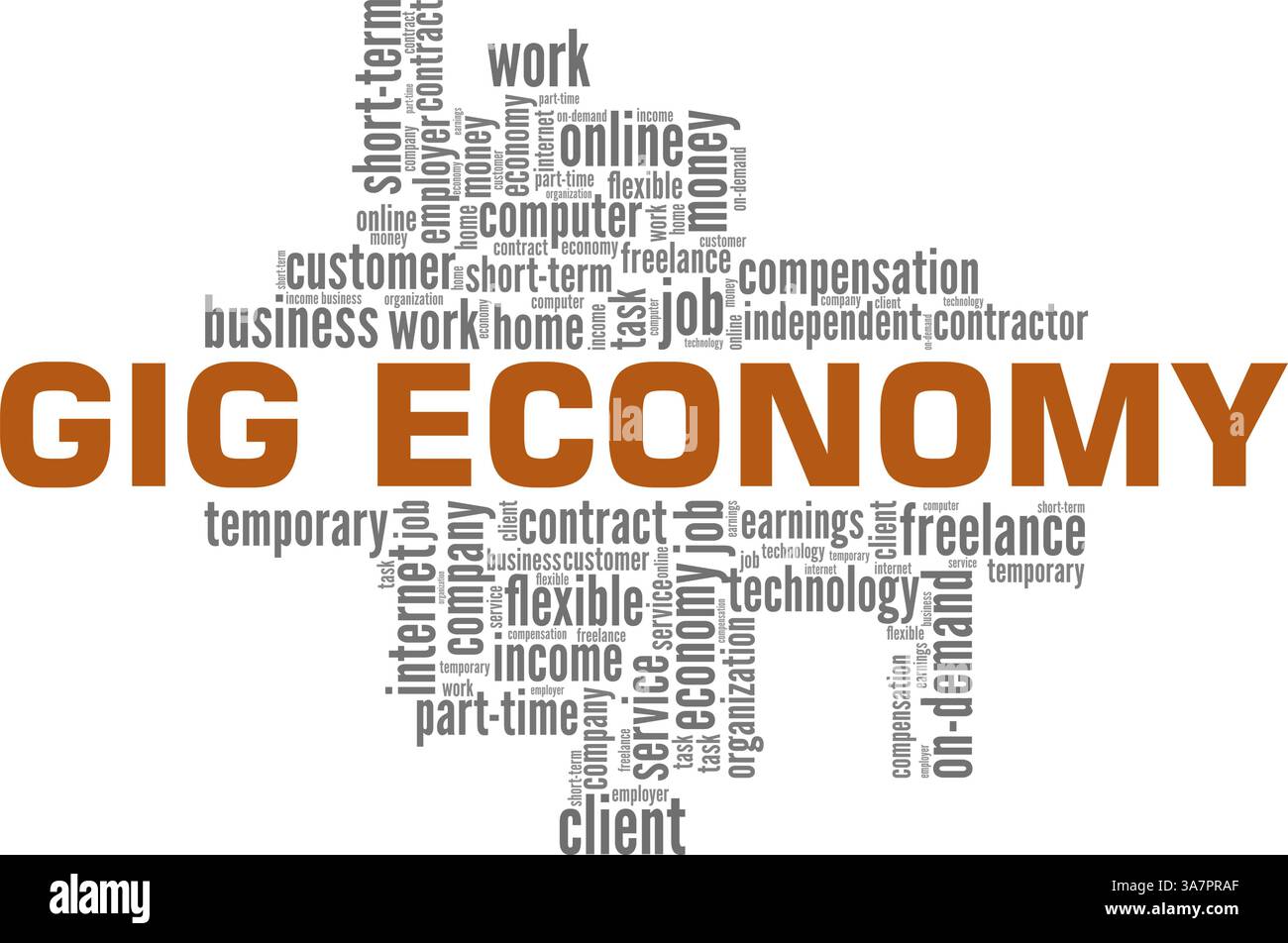 Gig Economy vector illustration word cloud isolated on white background ...