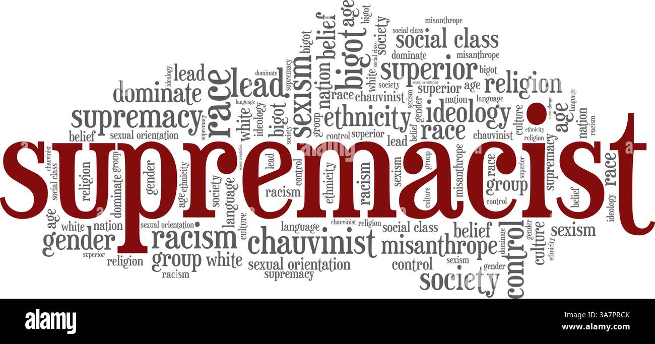 Supremacist vector illustration word cloud isolated on white background ...