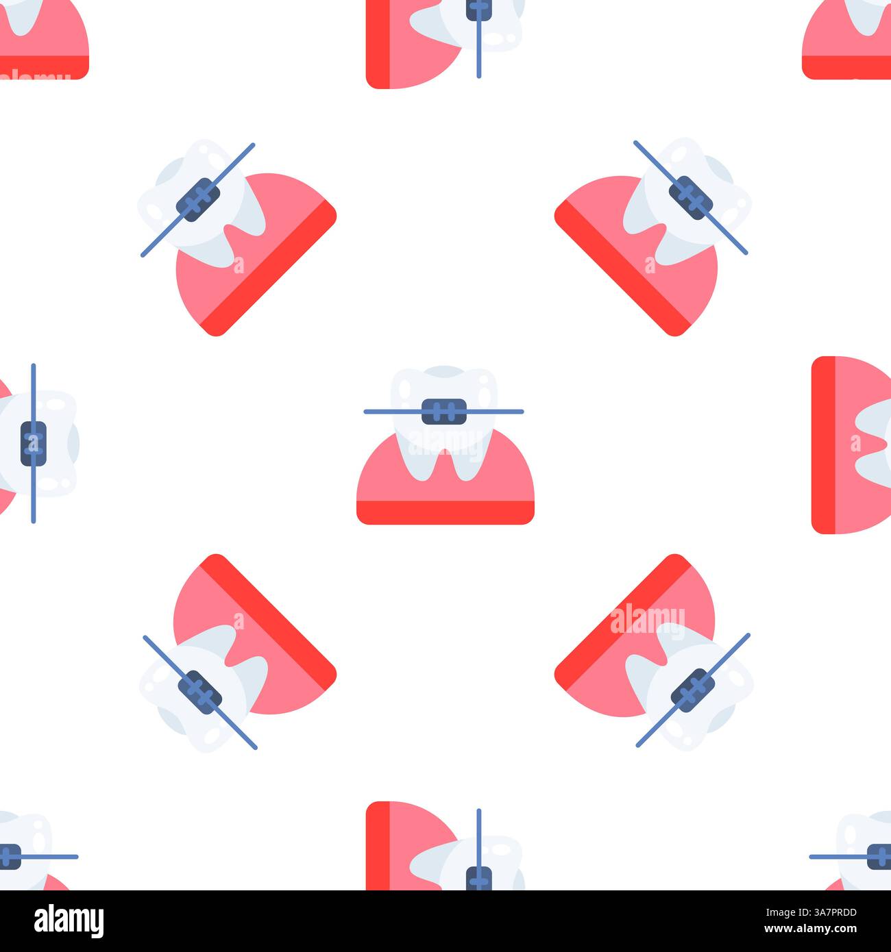 Orthodontic Braces Pattern with Dental Elements Stock Vector Image ...