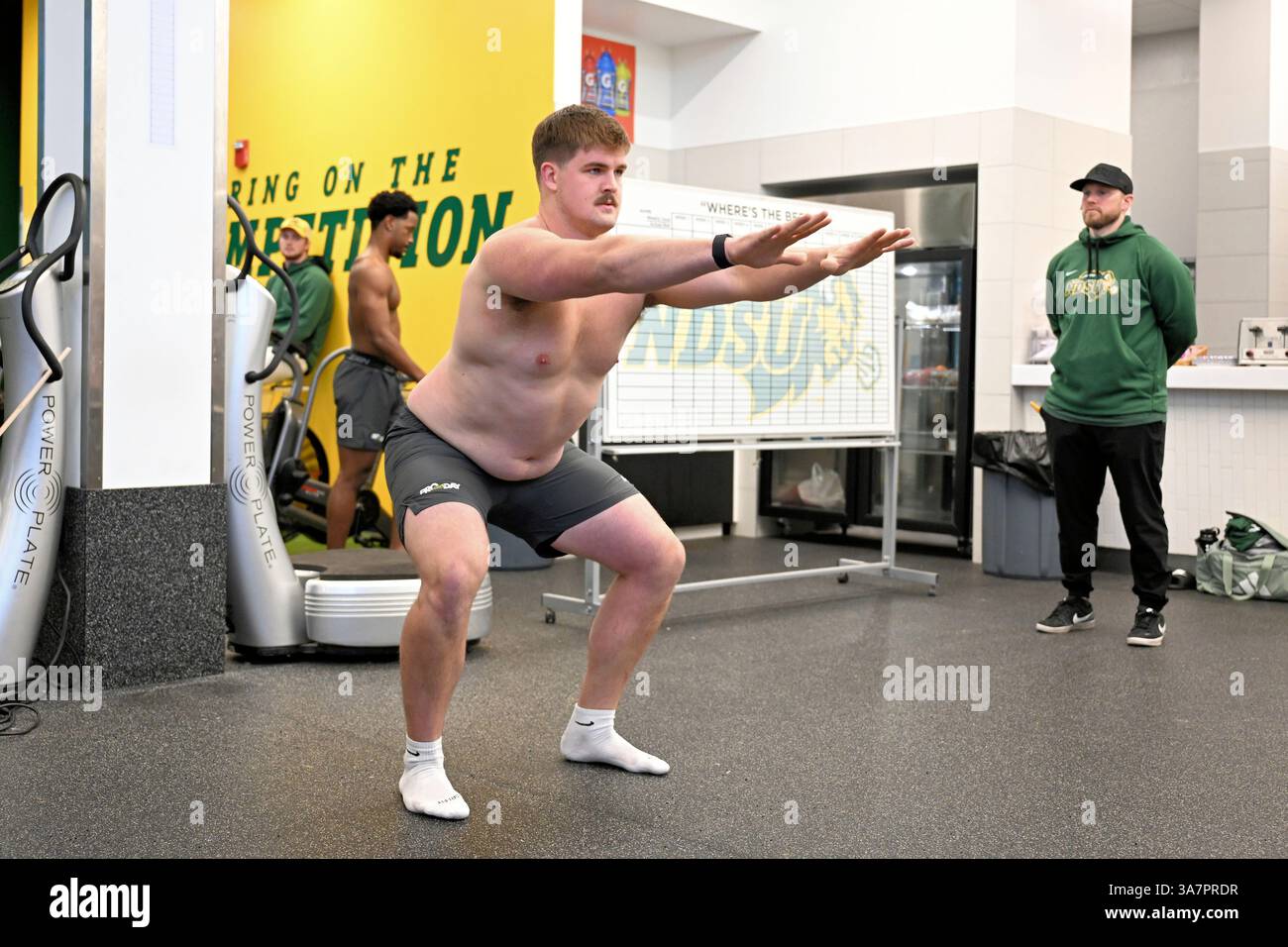 North Dakota State offensive lineman Grey Zabel takes part in the ...