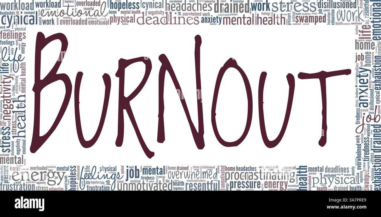 Burnout vector illustration word cloud isolated on white background ...