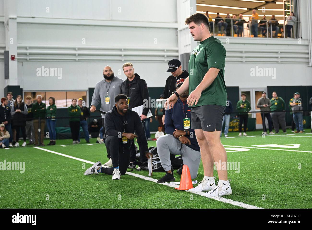 North Dakota State offensive lineman Grey Zabel takes part in the ...