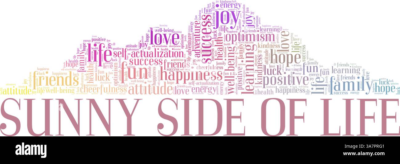 Sunny Side of Life vector illustration word cloud isolated on white ...