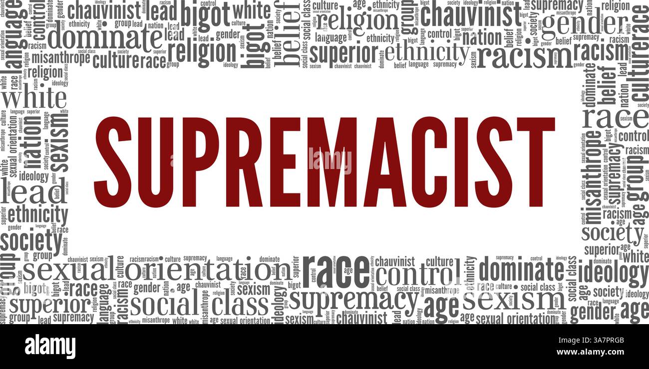 Supremacist vector illustration word cloud isolated on white background ...
