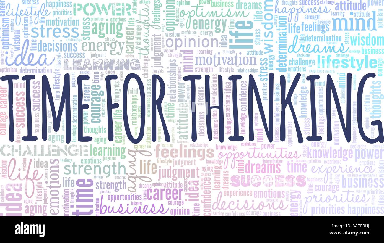 Time for Thinking vector illustration word cloud isolated on white ...