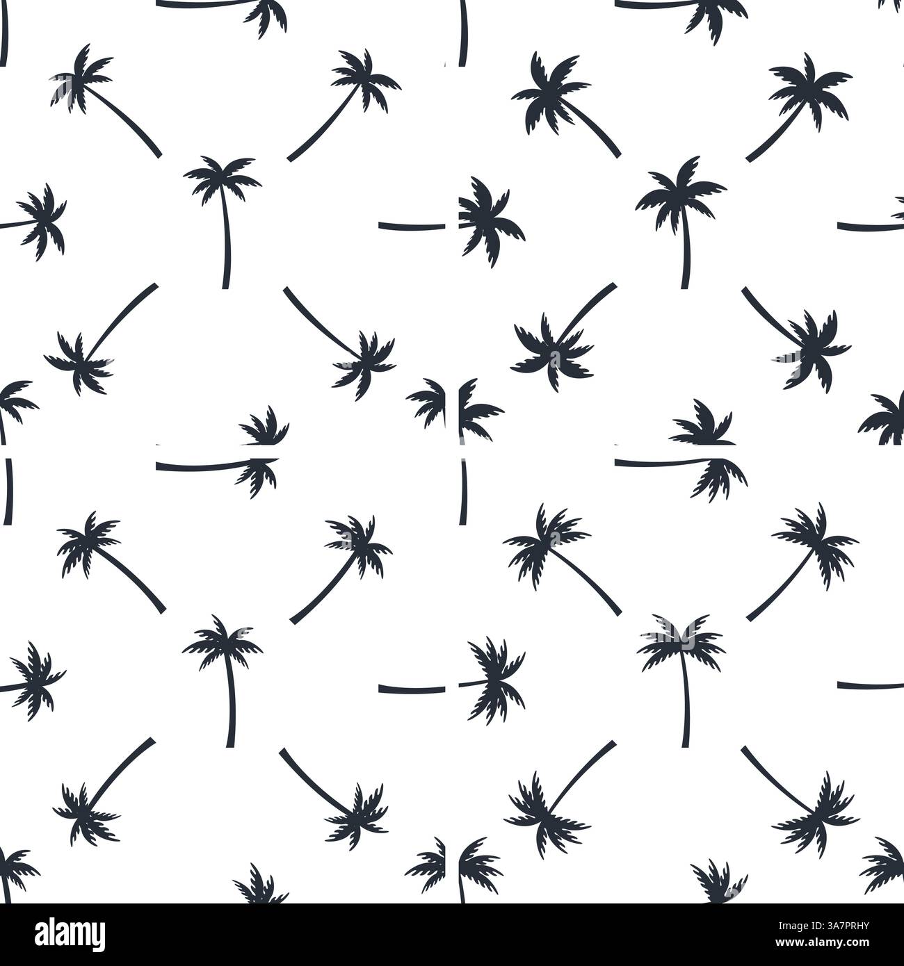 Seamless pattern with stylized palm trees blowing in the wind Stock ...