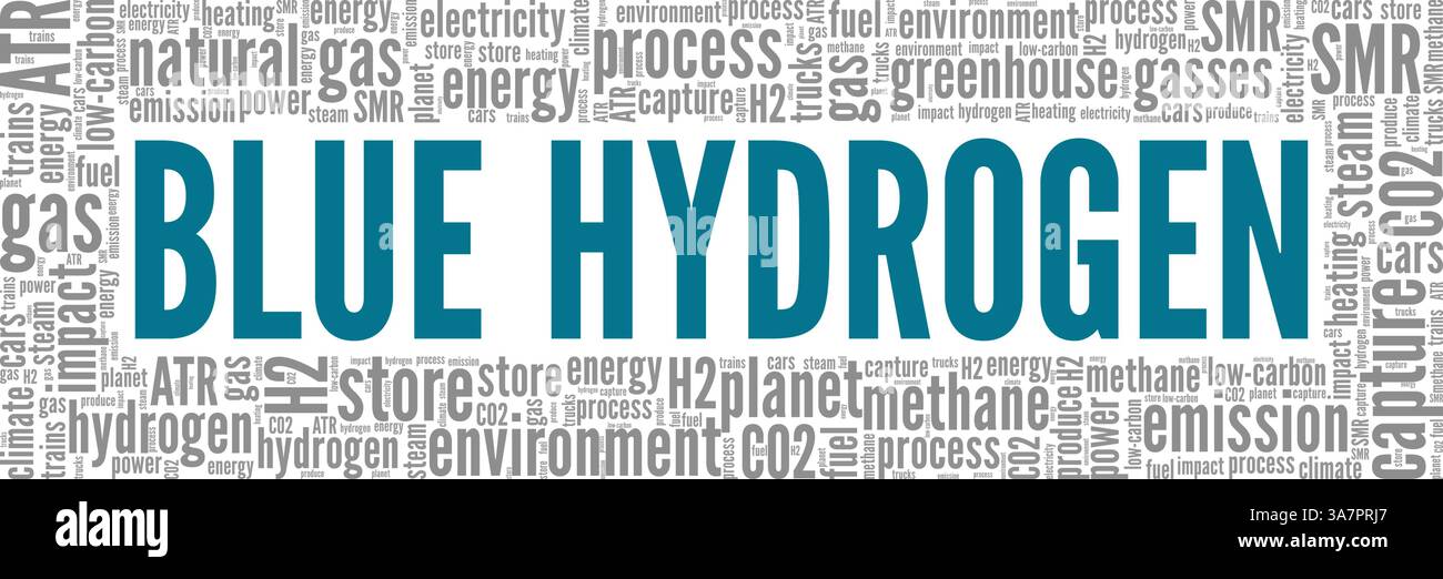 Blue Hydrogen H2 vector illustration word cloud isolated on white background Stock Vector Image ...