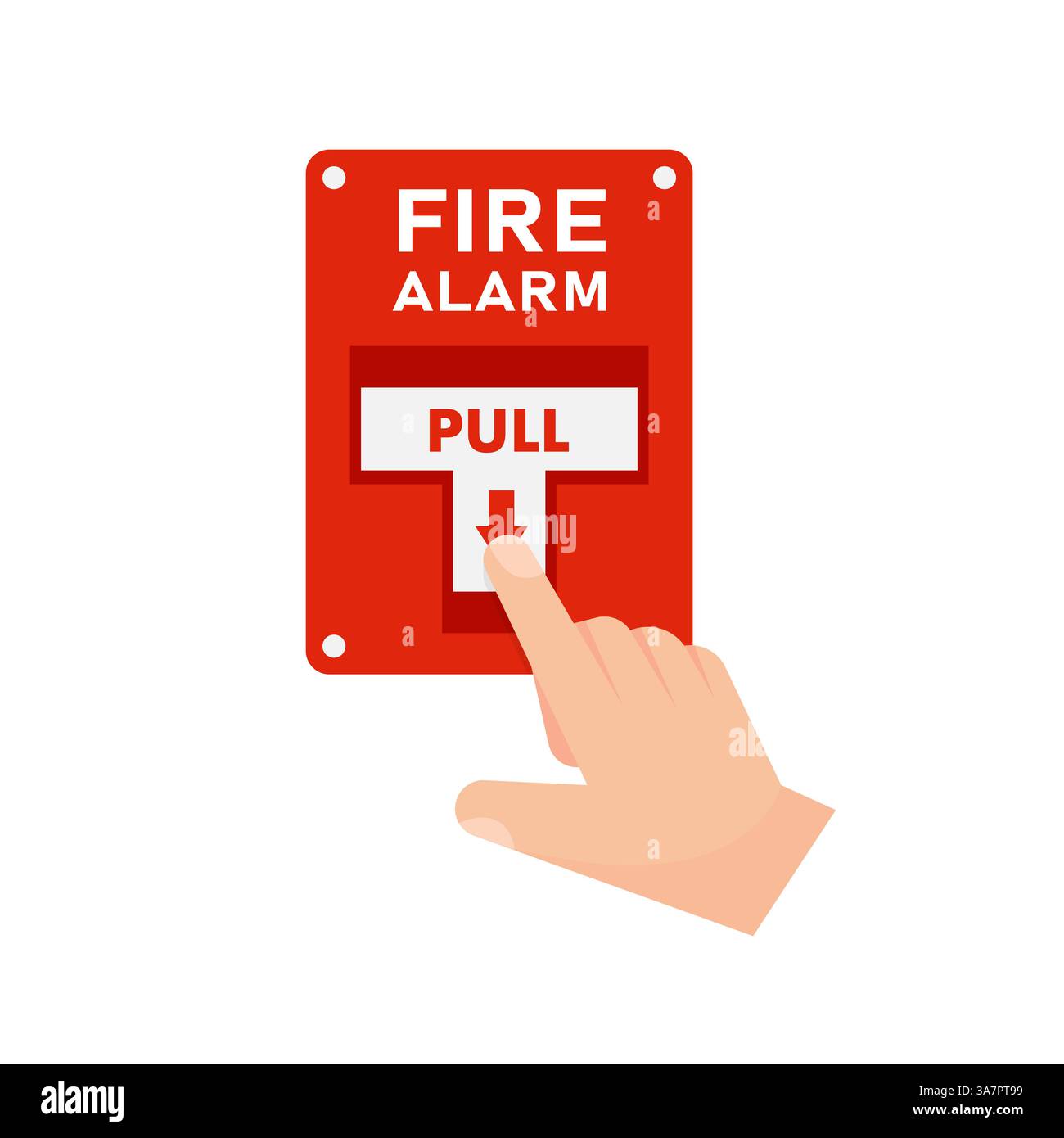 Hand pulling fire alarm switch for emergency fire break out Stock ...