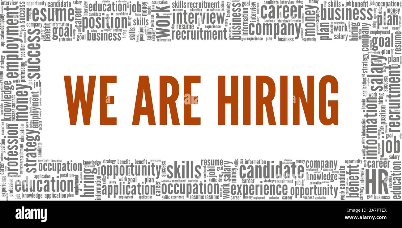 We are Hiring vector illustration word cloud isolated on white ...