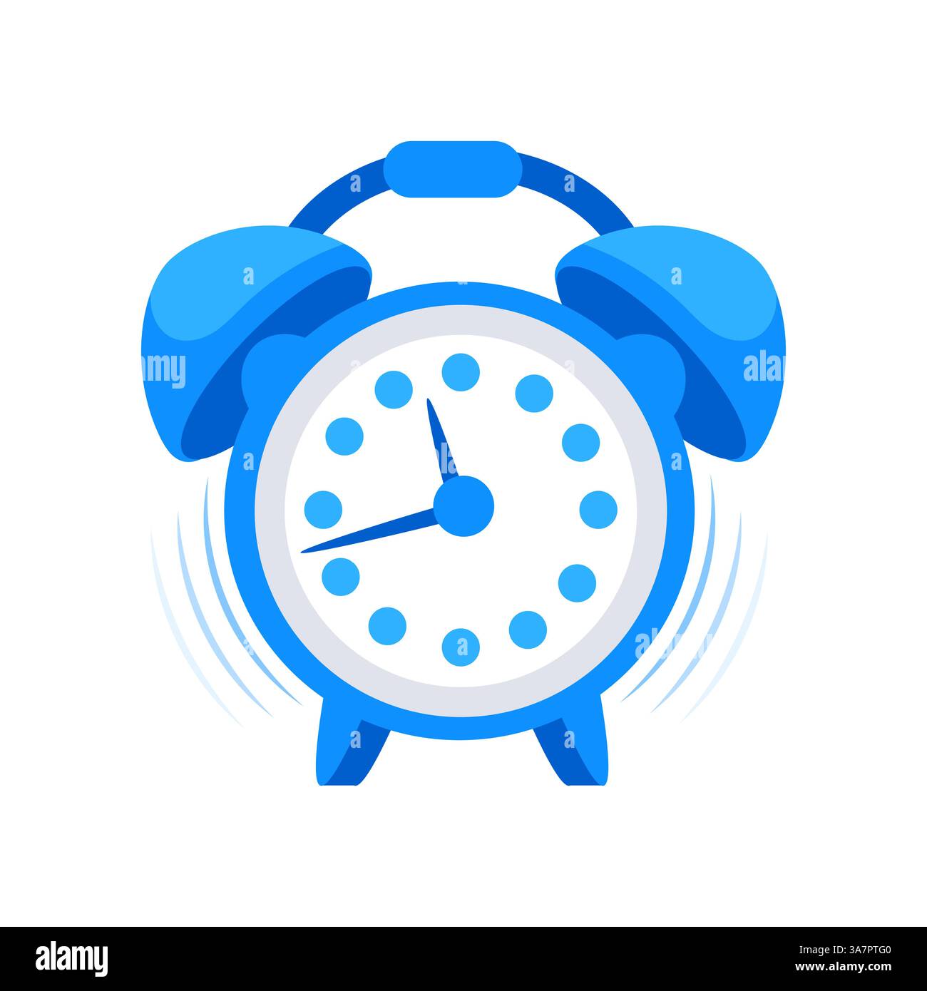 Blue alarm clock ringing loudly showing the time Stock Vector Image ...