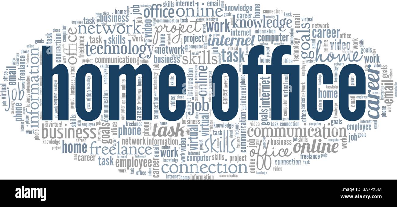 Home Office vector illustration word cloud isolated on white background ...
