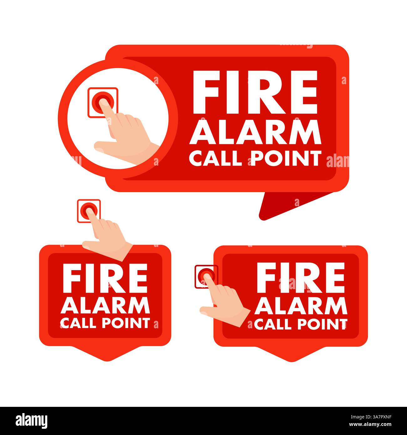 Hand pushing fire alarm button in case of emergency Stock Vector Image ...