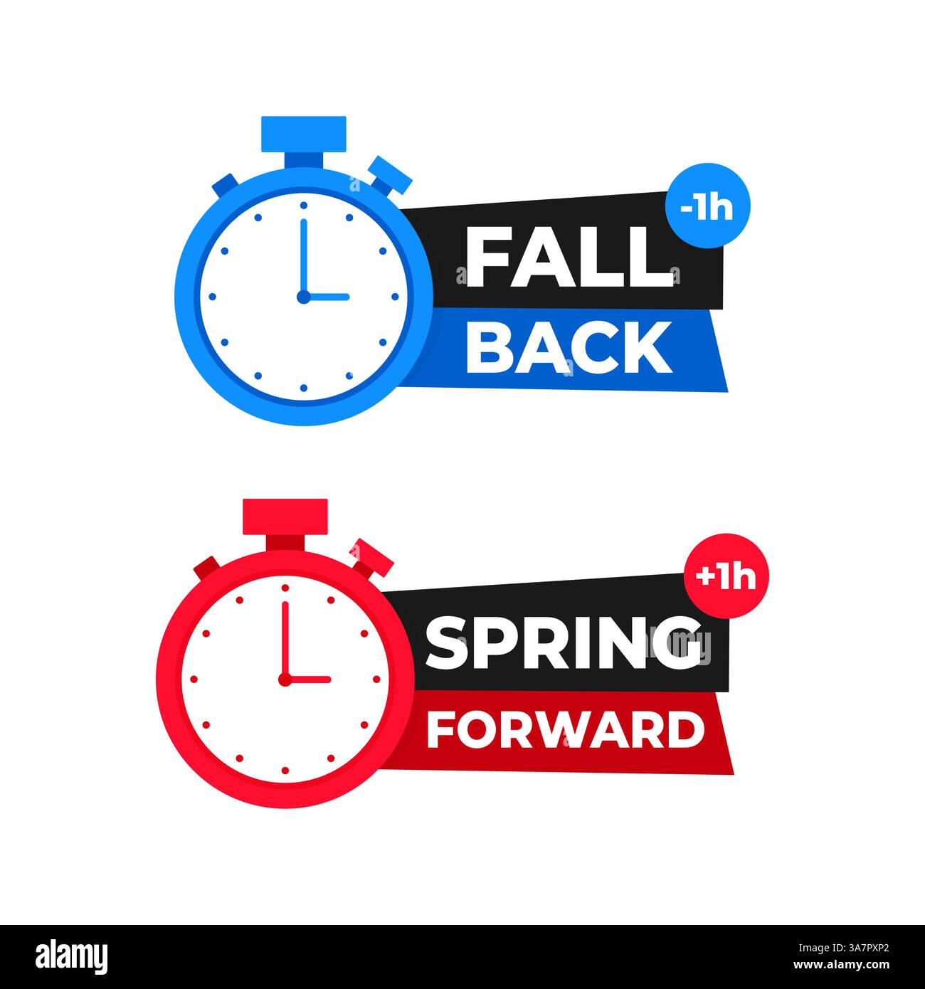 Stopwatch Showing Spring Forward and Fall Back Daylight Saving Time ...