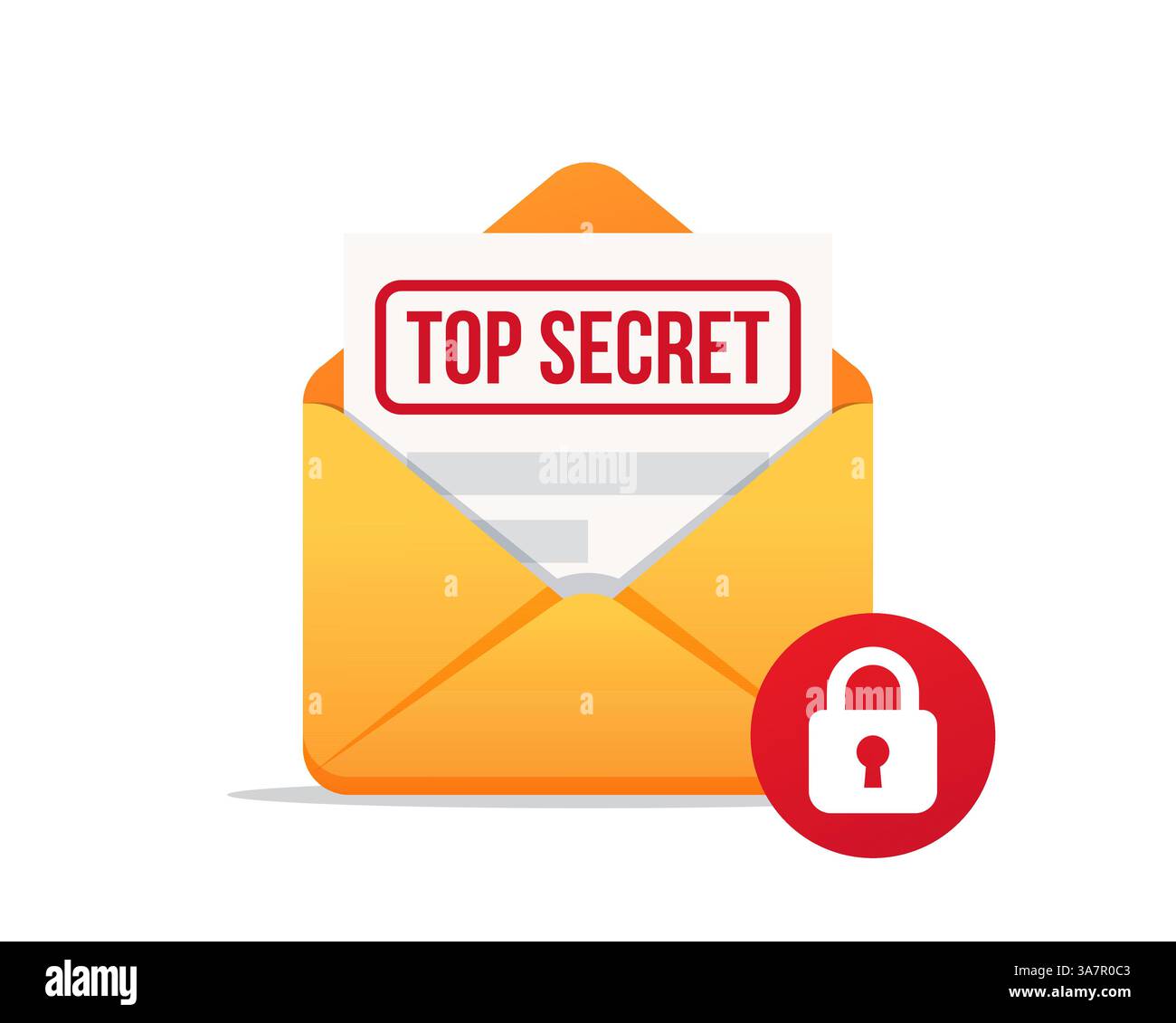 Envelope with top secret document. Confidential data and information ...