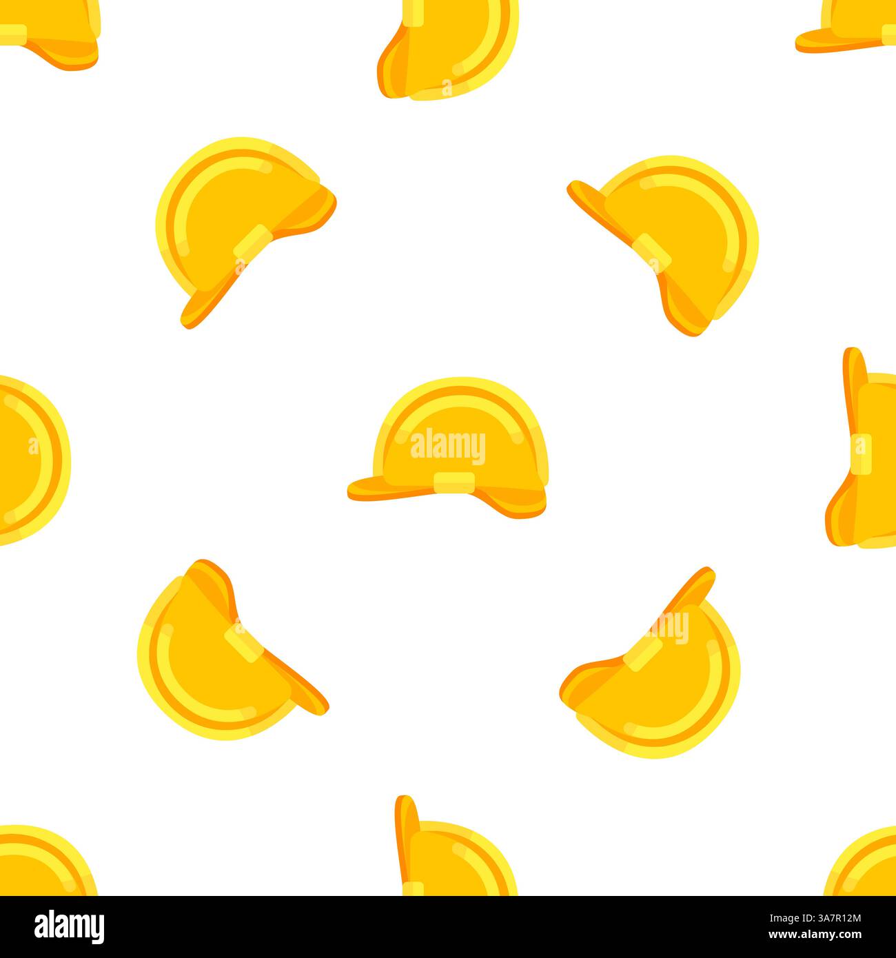 Seamless pattern of yellow safety helmets ensuring workplace safety ...