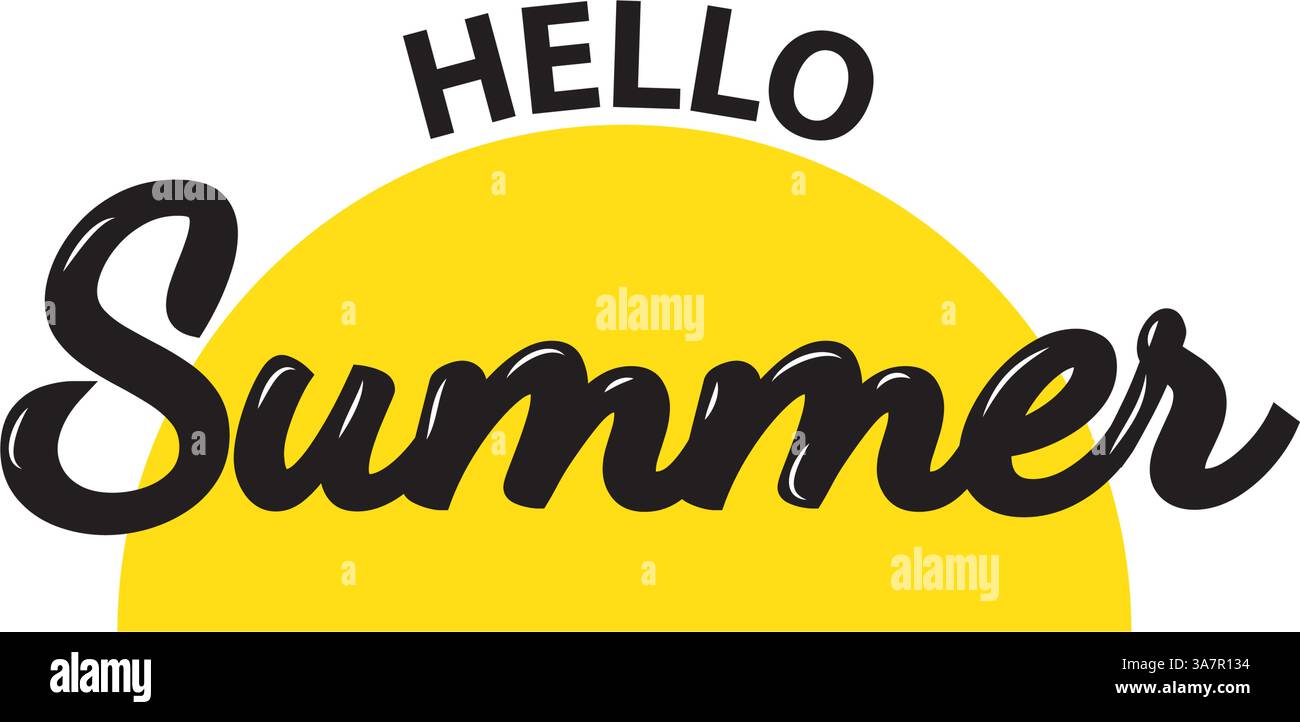 Hello summer letter logo template. Vector summer welcome typographic ...