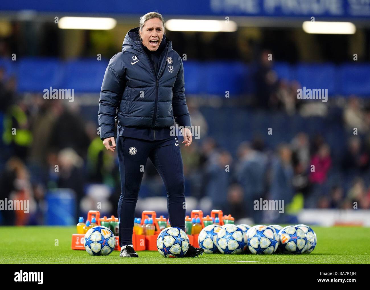 Chelsea assistant manager Camille Abily before the UEFA Women's ...