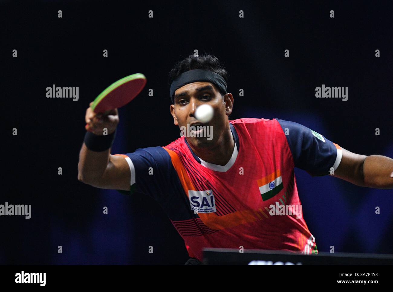 Chennai, India. 27th March, 2025. Indian pair Sharath Achanta and ...
